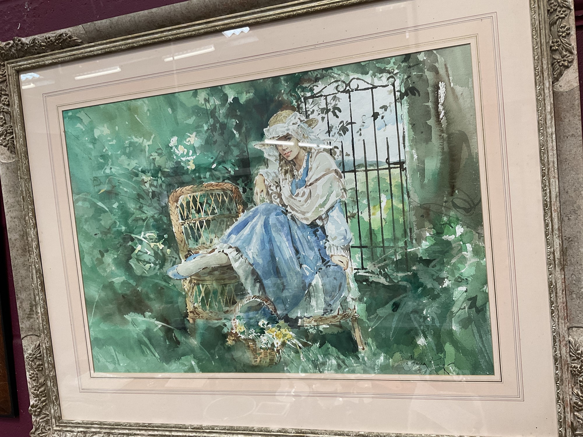 Lot 293 - Gordon King (1939-2022);watercolour, seated