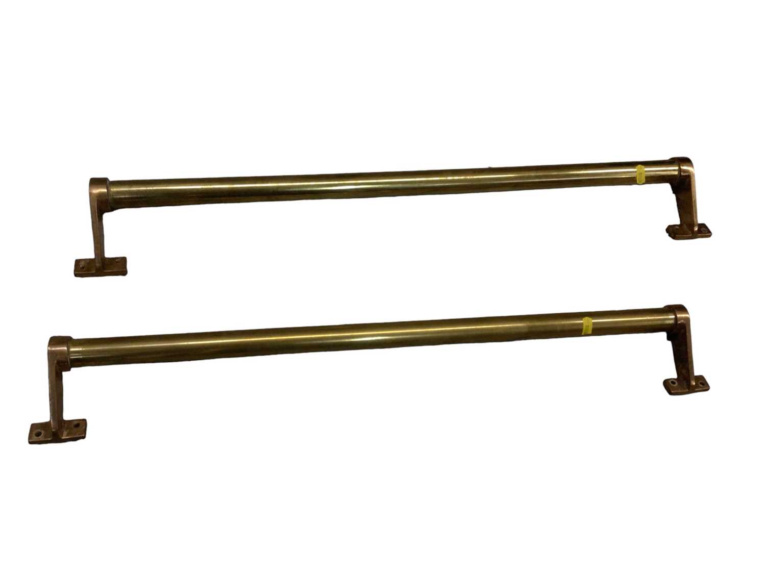 Lot 711 - Pair vintage brass door handles from The