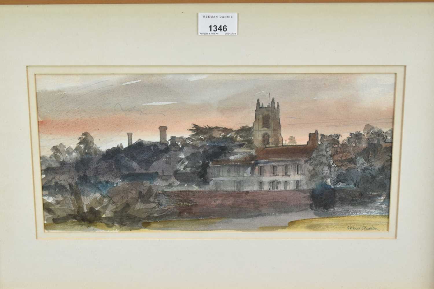 Lot 91 - Arthur Butler (1918-?) watercolour - Stoke by