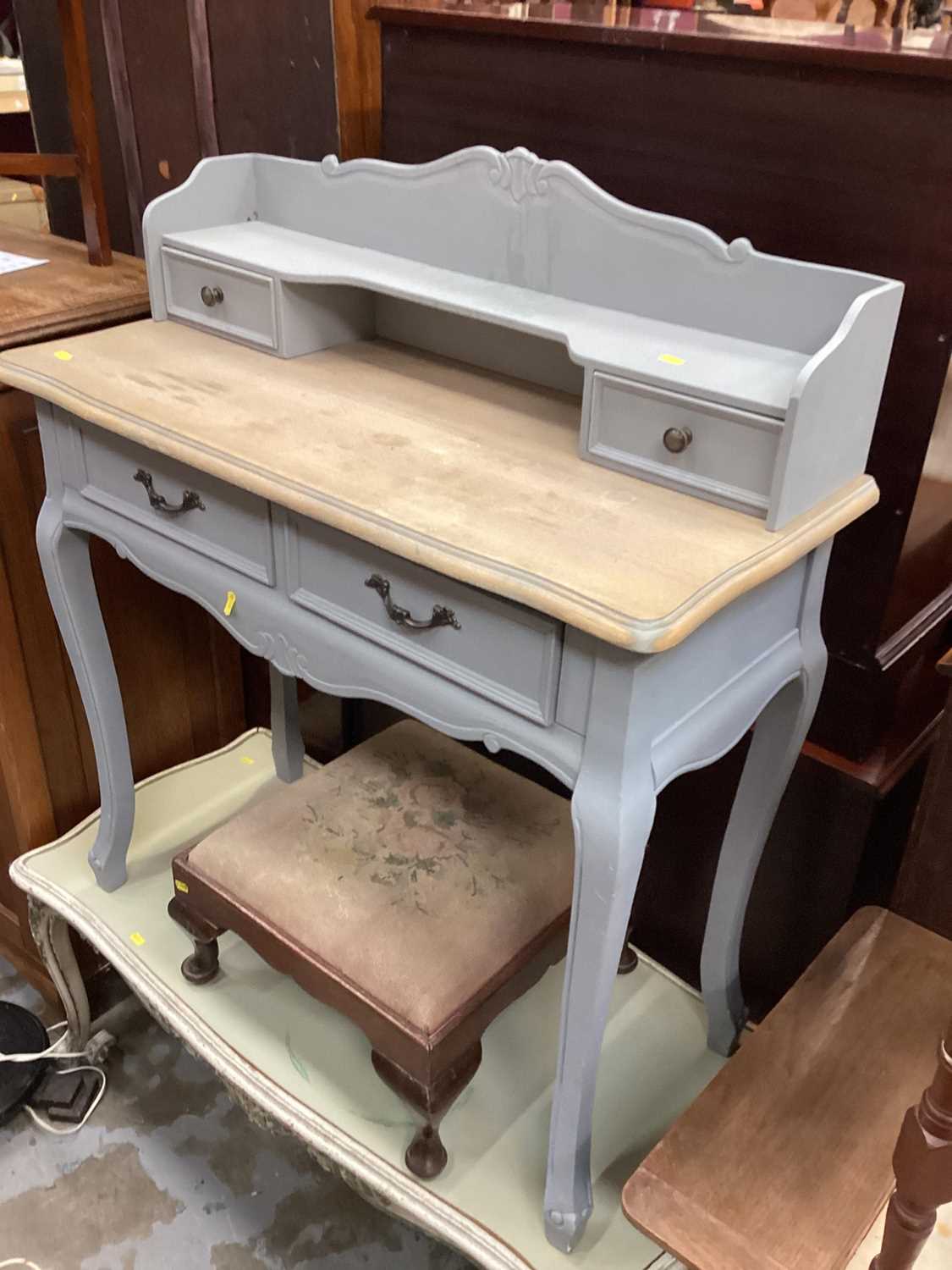 Lot 1323 - Contemporary blue painted dressing table,