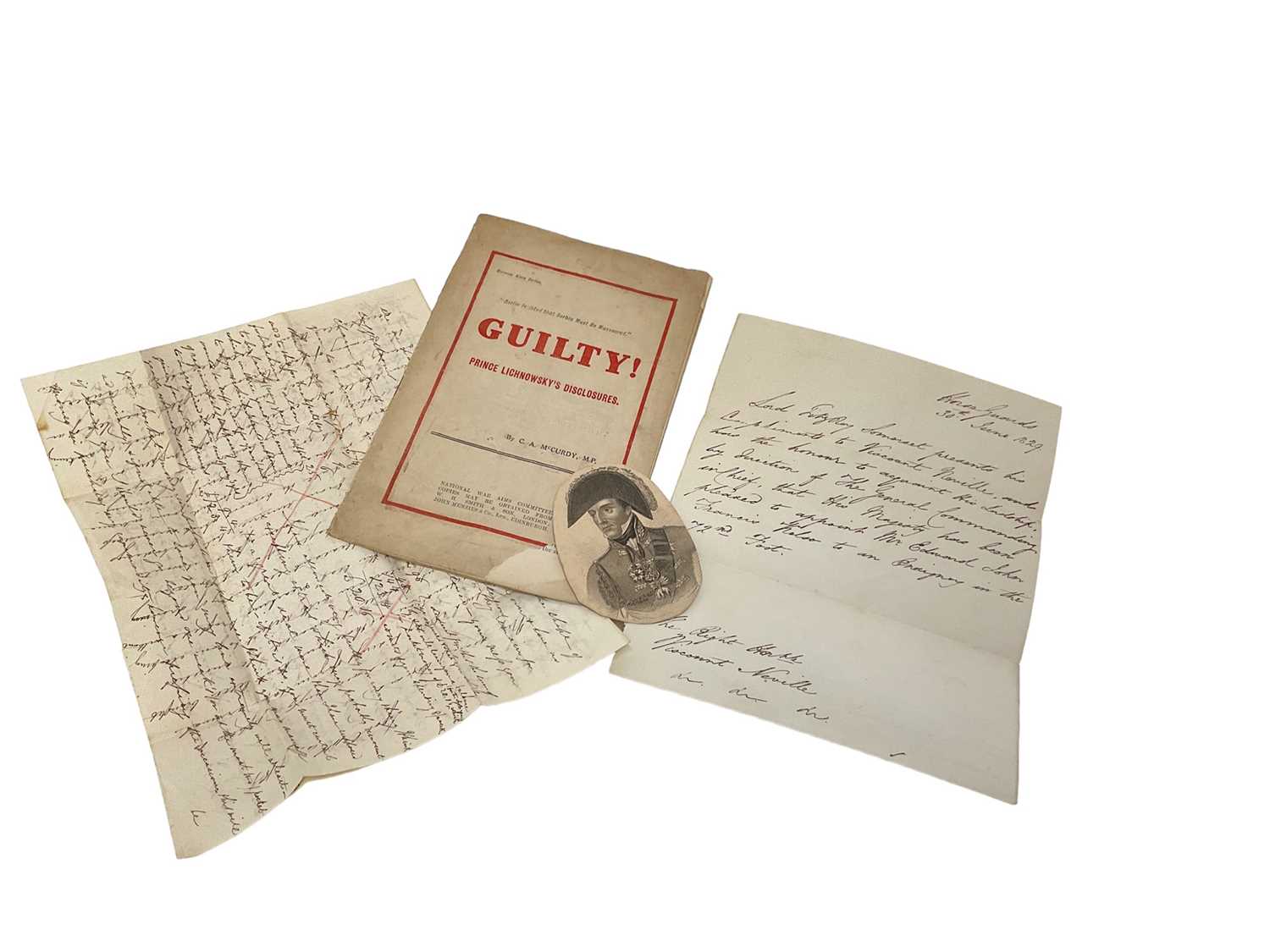 Lot 791 - George IV Military letter from Lord Fitzroy