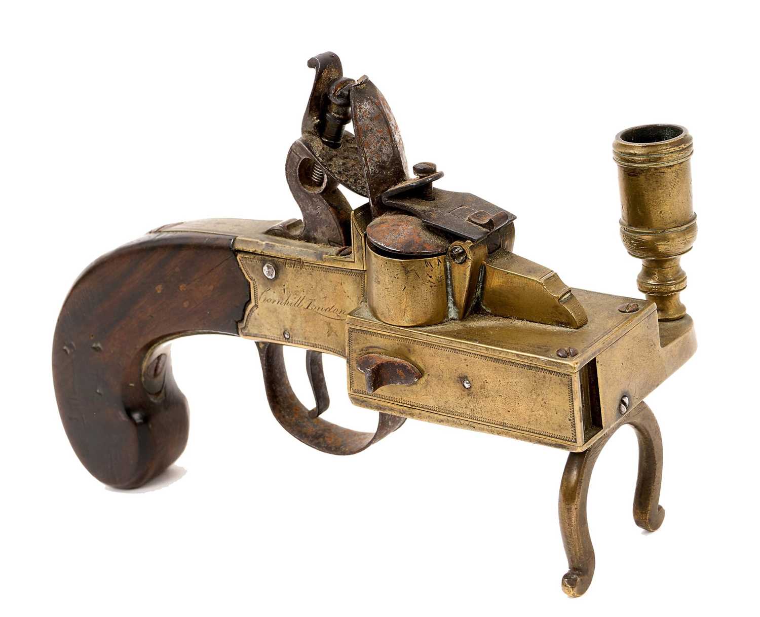 Lot 858 - Early 19th century flintlock tinder lighter
