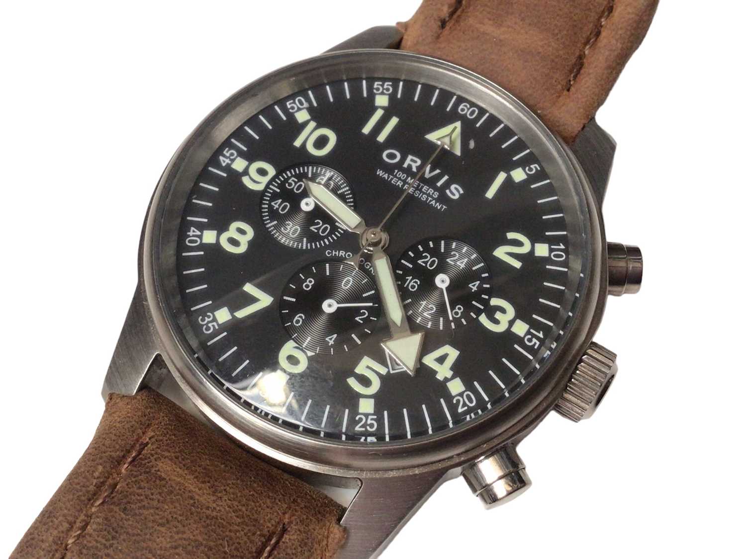Lot 21 - Orvis Chronograph military style wristwatch