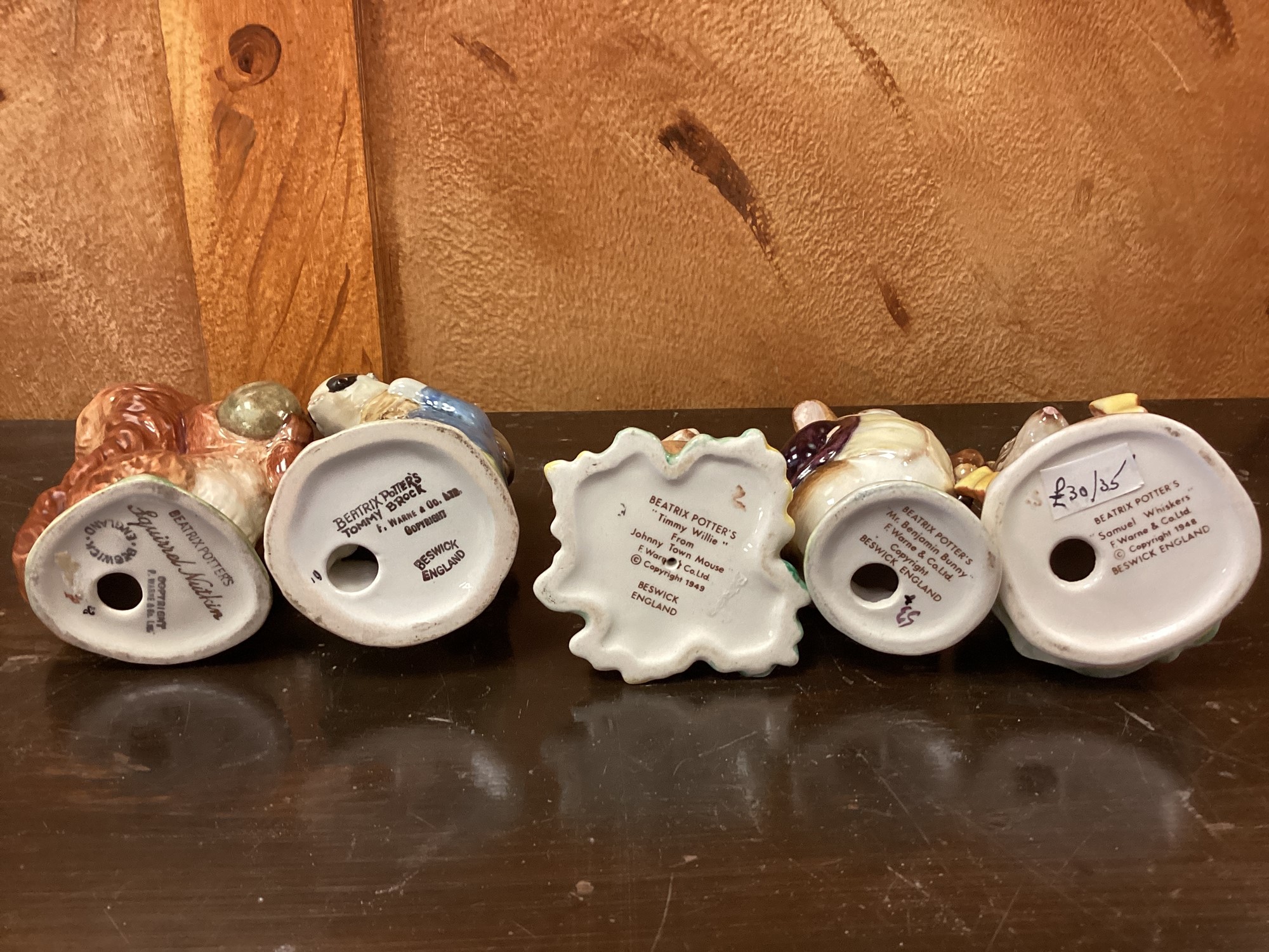 Eight Beswick Beatrix Potter figures including Tommy Brock and Squirrel ...