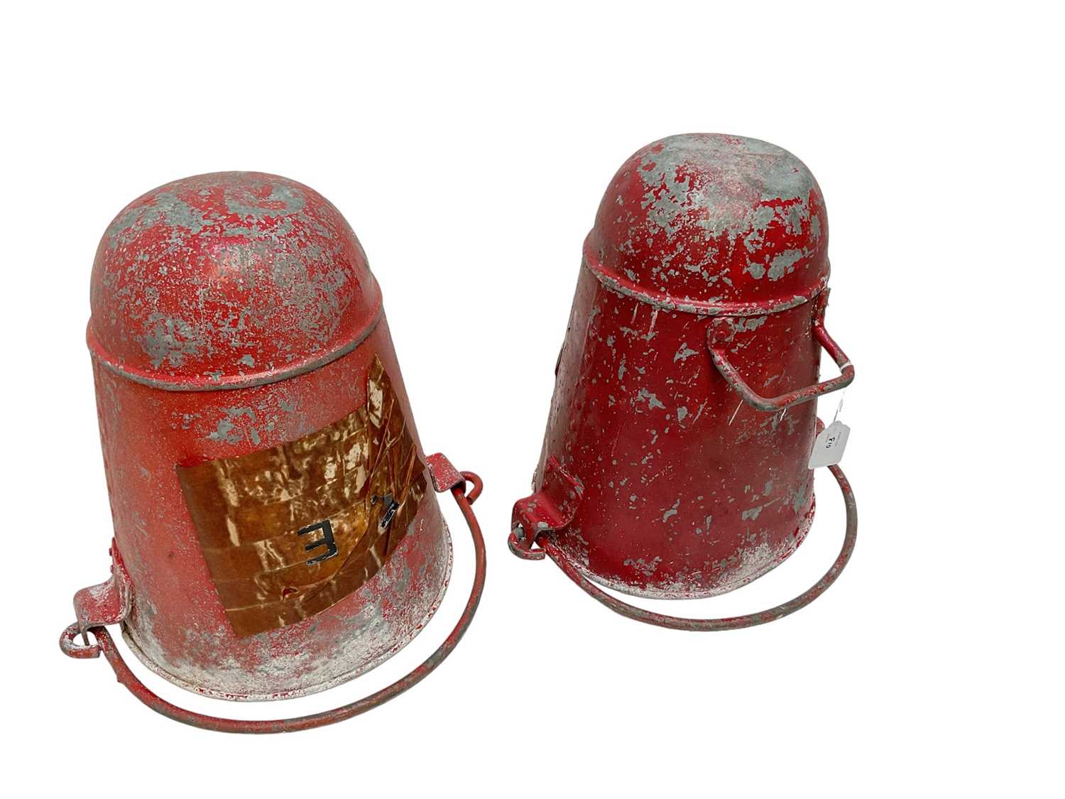 Lot 810 - Two vintage red painted galvanised metal