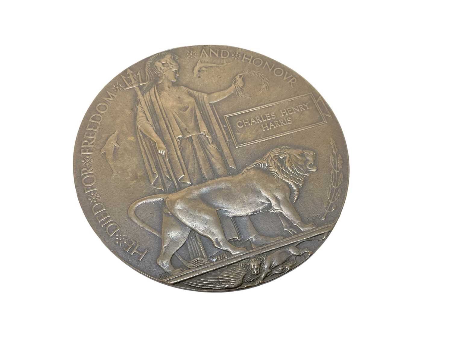 Lot 799 - First World War Memorial (death) plaque