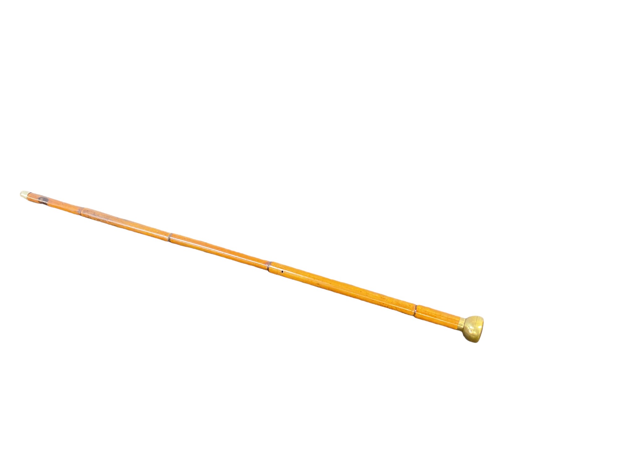 Rare 19th century blowgun walking stick with the barrel and floating ...