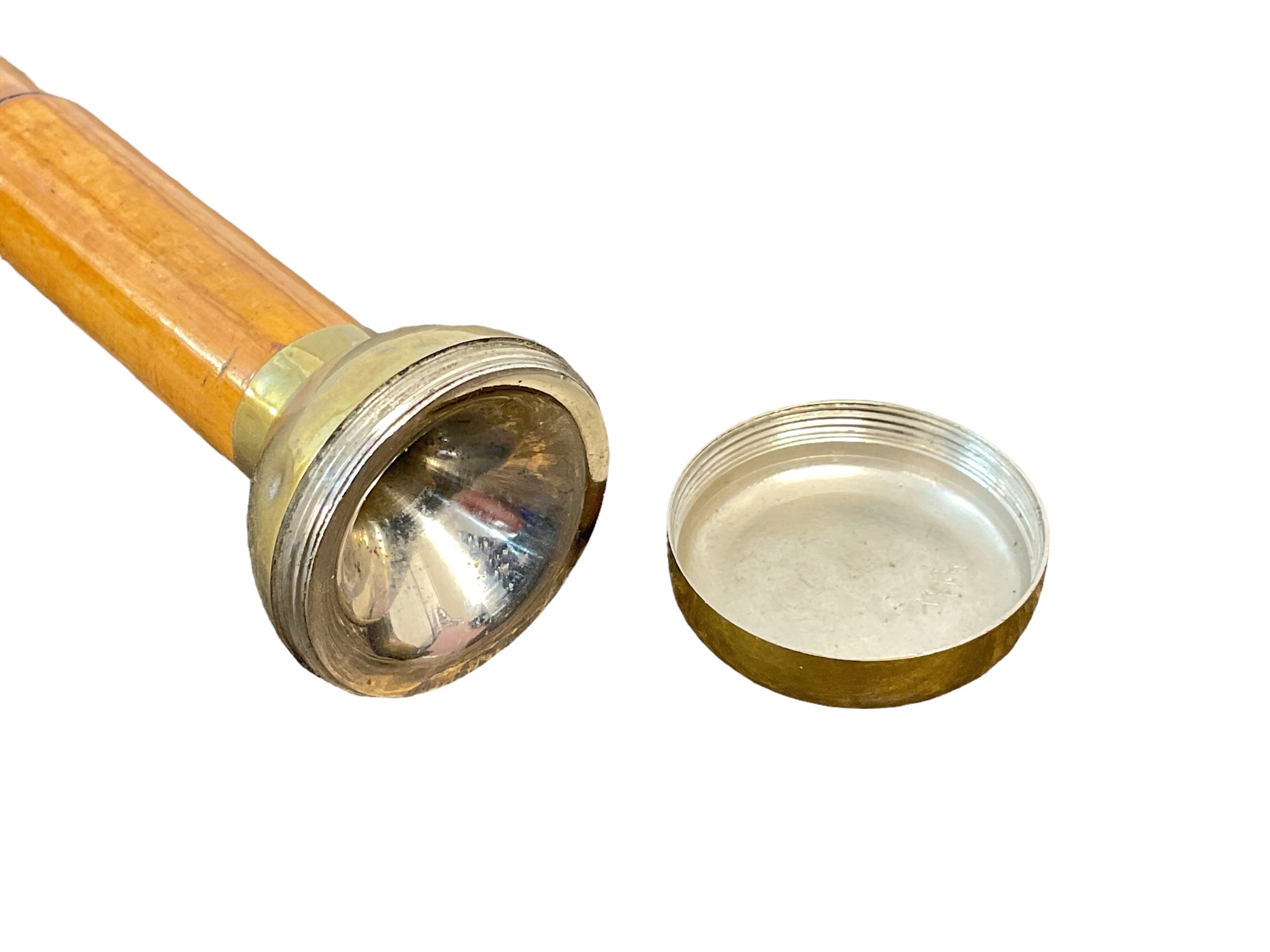 Rare 19th century blowgun walking stick with the barrel and floating ...