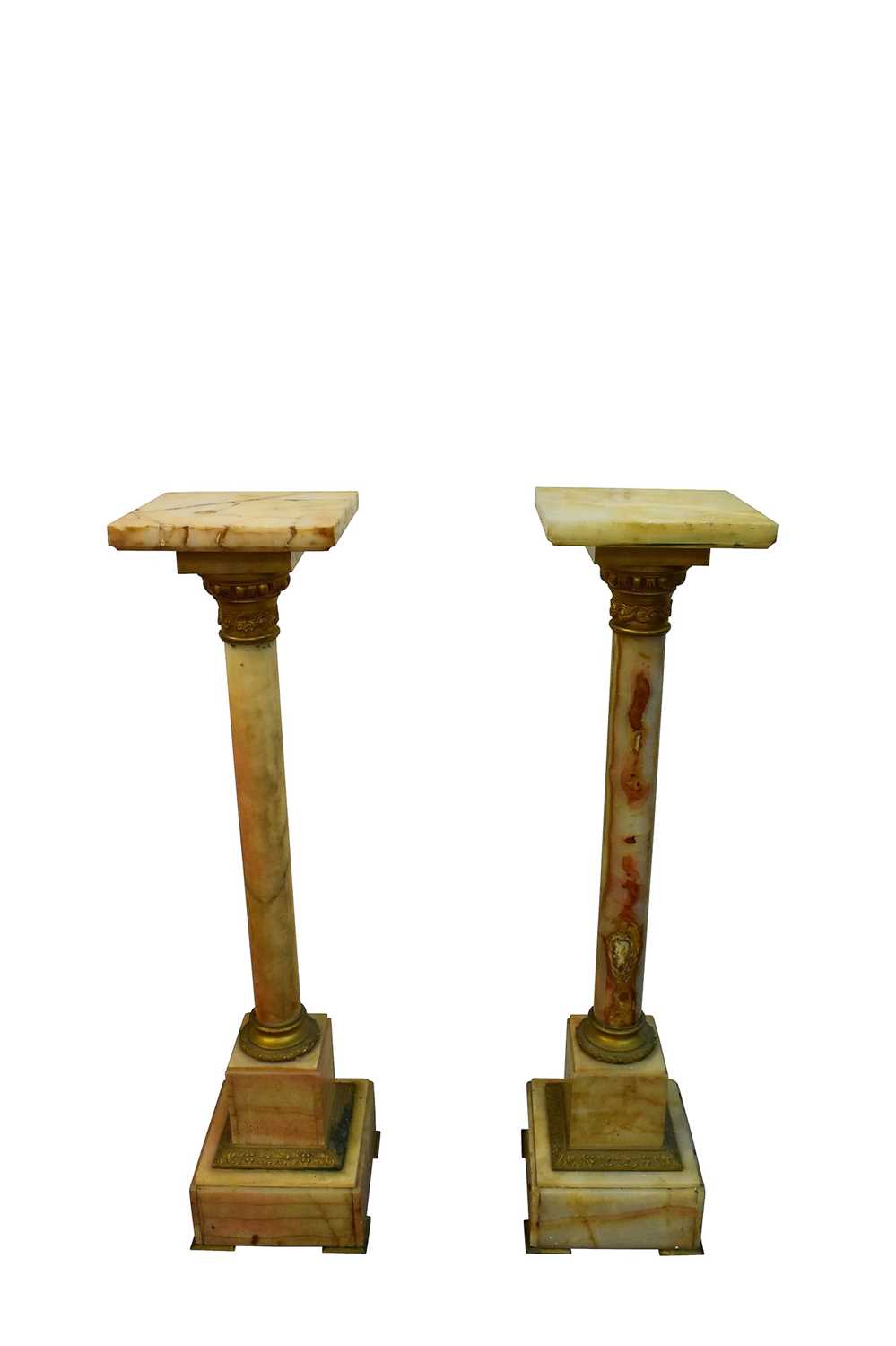 Lot 1458 - Pair of Victorian alabaster and ormolu