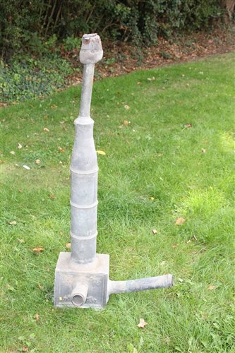 Lot 1459 - Antique lead downpipe with square reservoir,