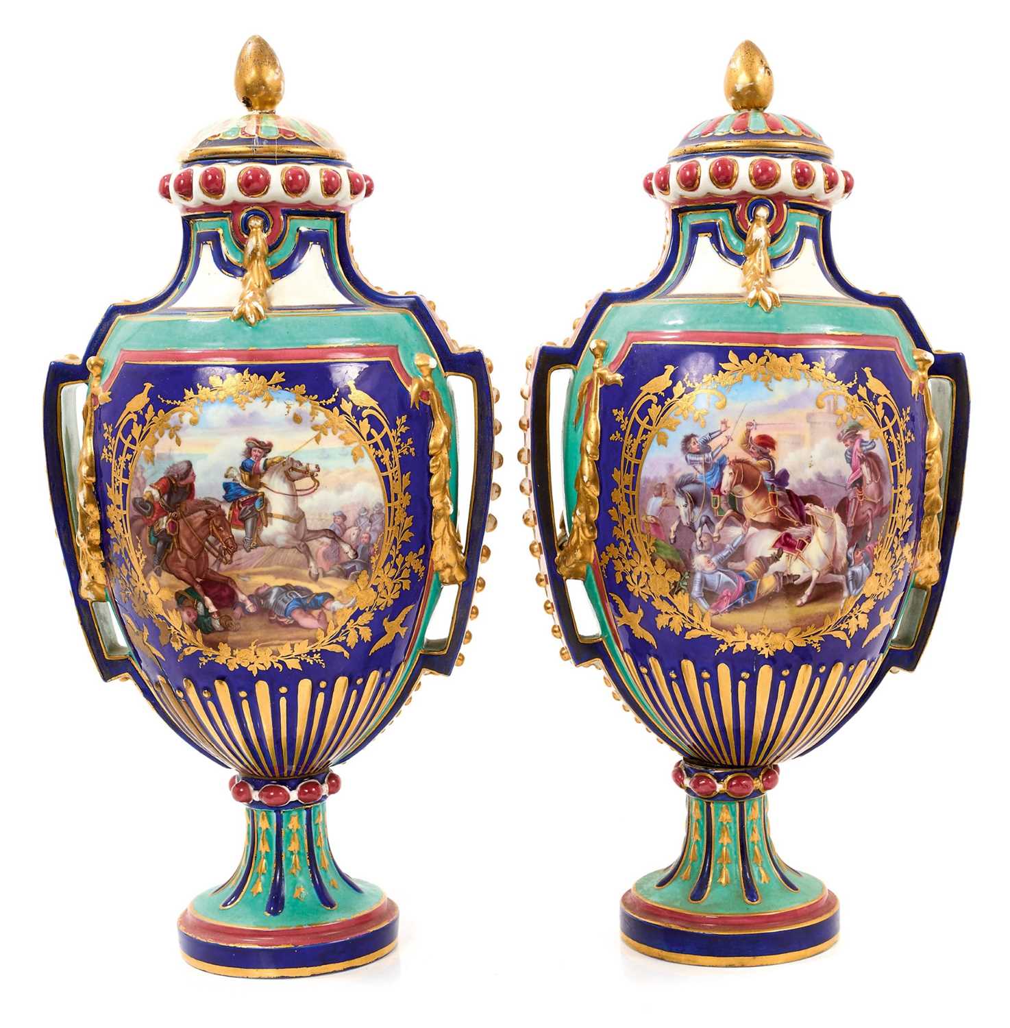Lot 59 - Pair of Samson ‘Chelsea’ vases and covers