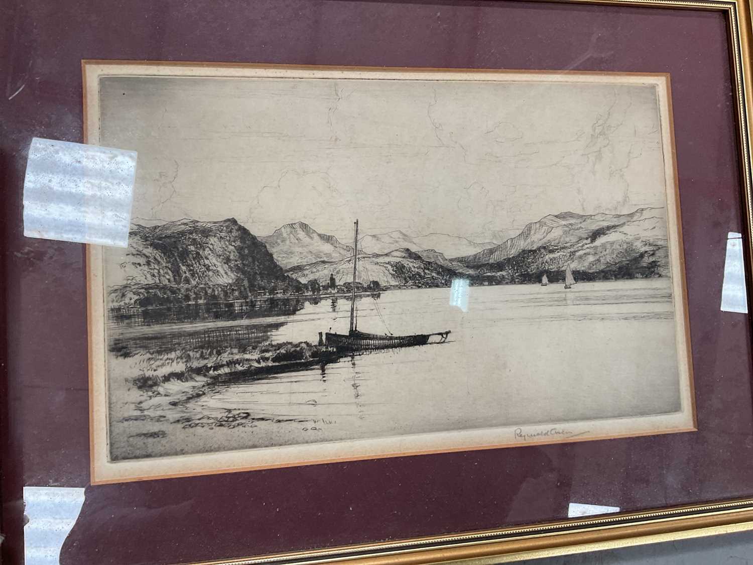 Lot 716 - Reginald Green etching, other pictures and