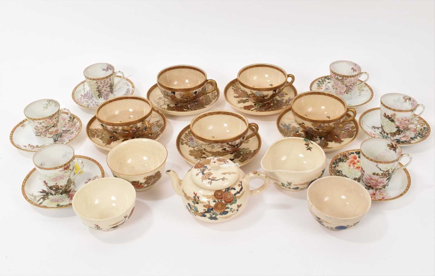 Lot 234 - Japanese eggshell porcelain coffee cans and