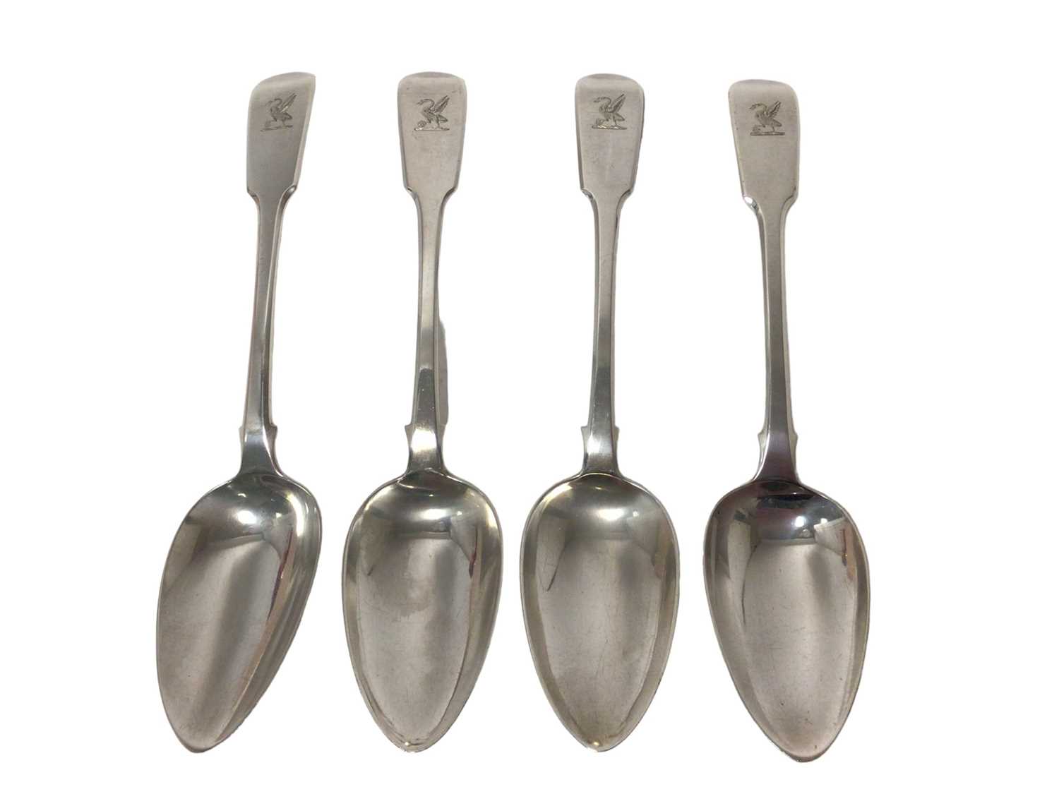 Lot 393 - Set of four Georgian Fiddle pattern table
