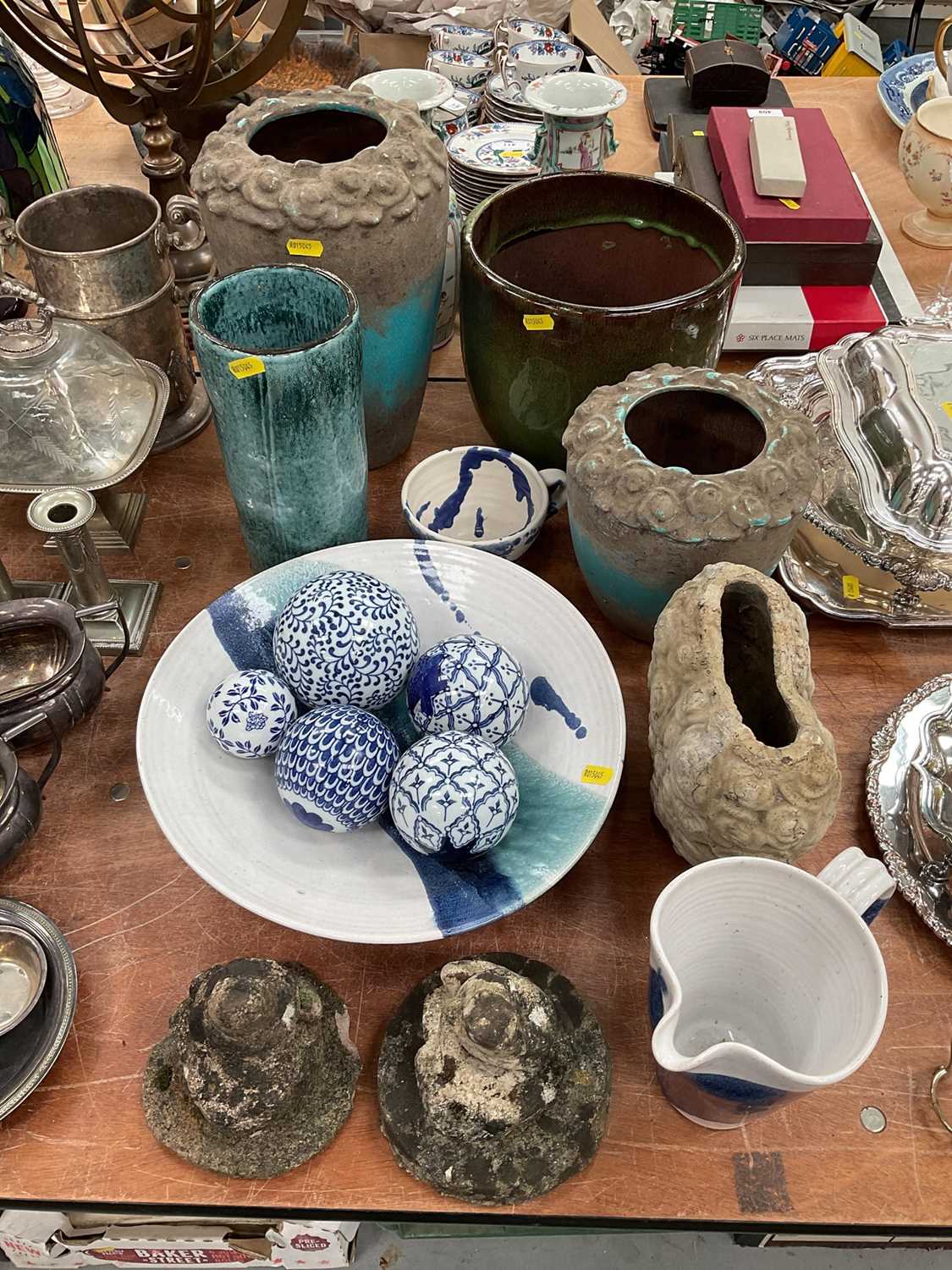 Lot 433 - Group of assorted studio pottery together