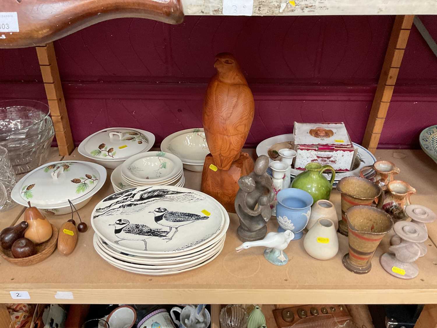 Lot 665 - Seven hand painted oval pottery dishes