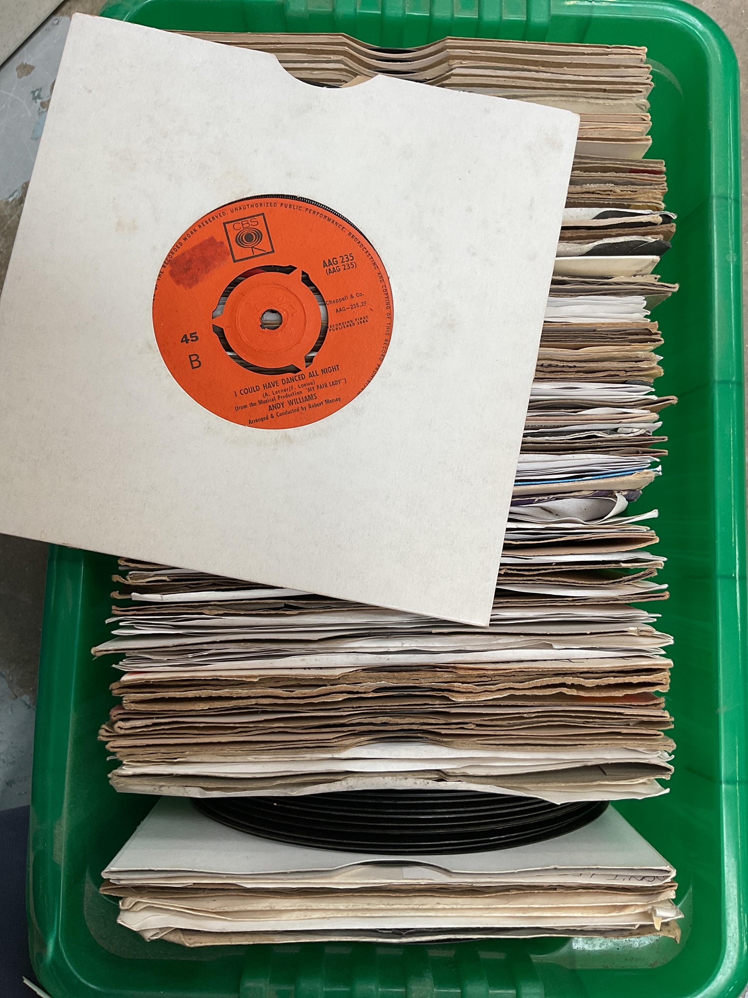 Lot 45 Five Plastic Crates Of Singles And Some Cds