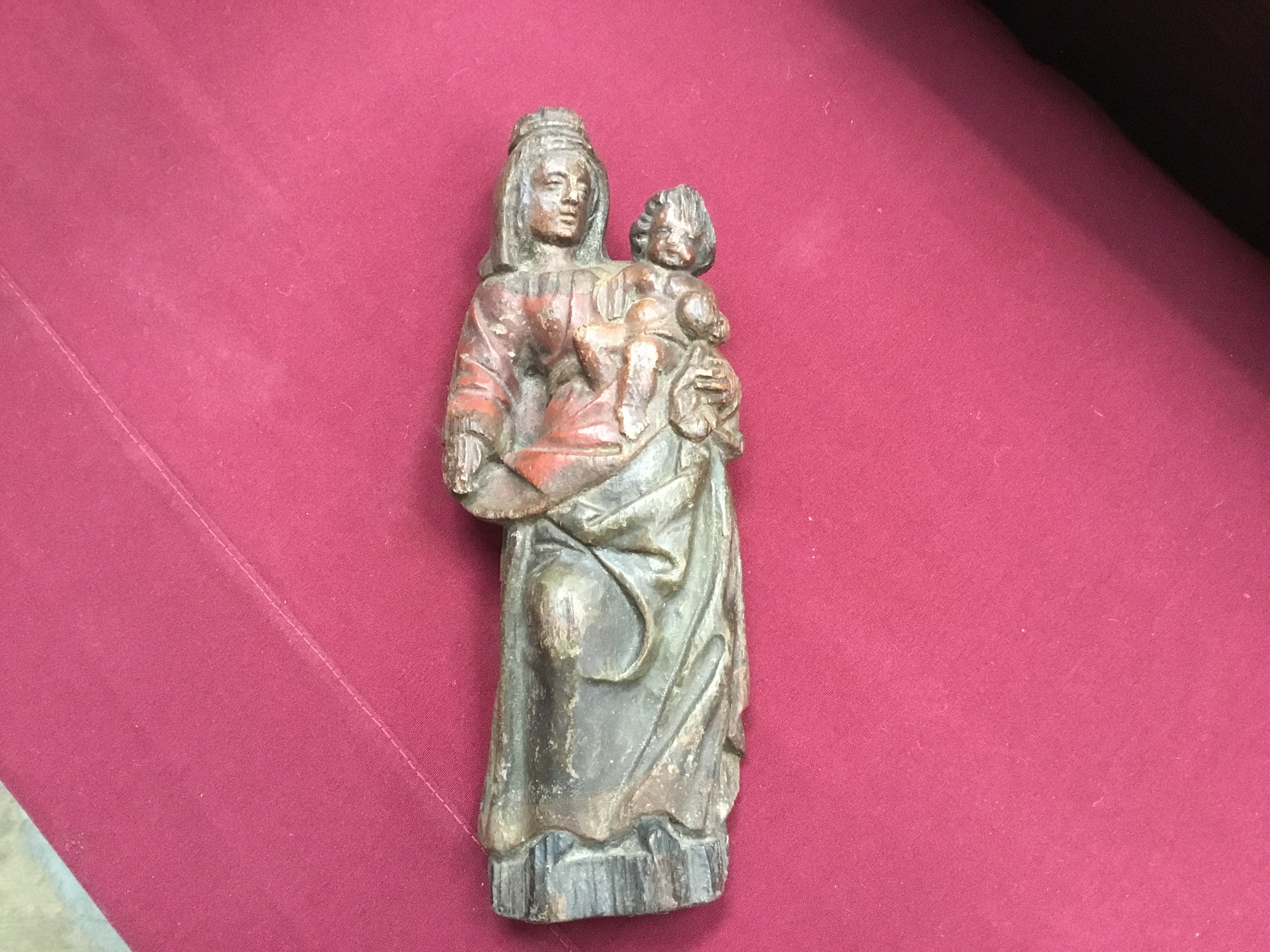 Lot 804 - Early antique carved niche figure of the