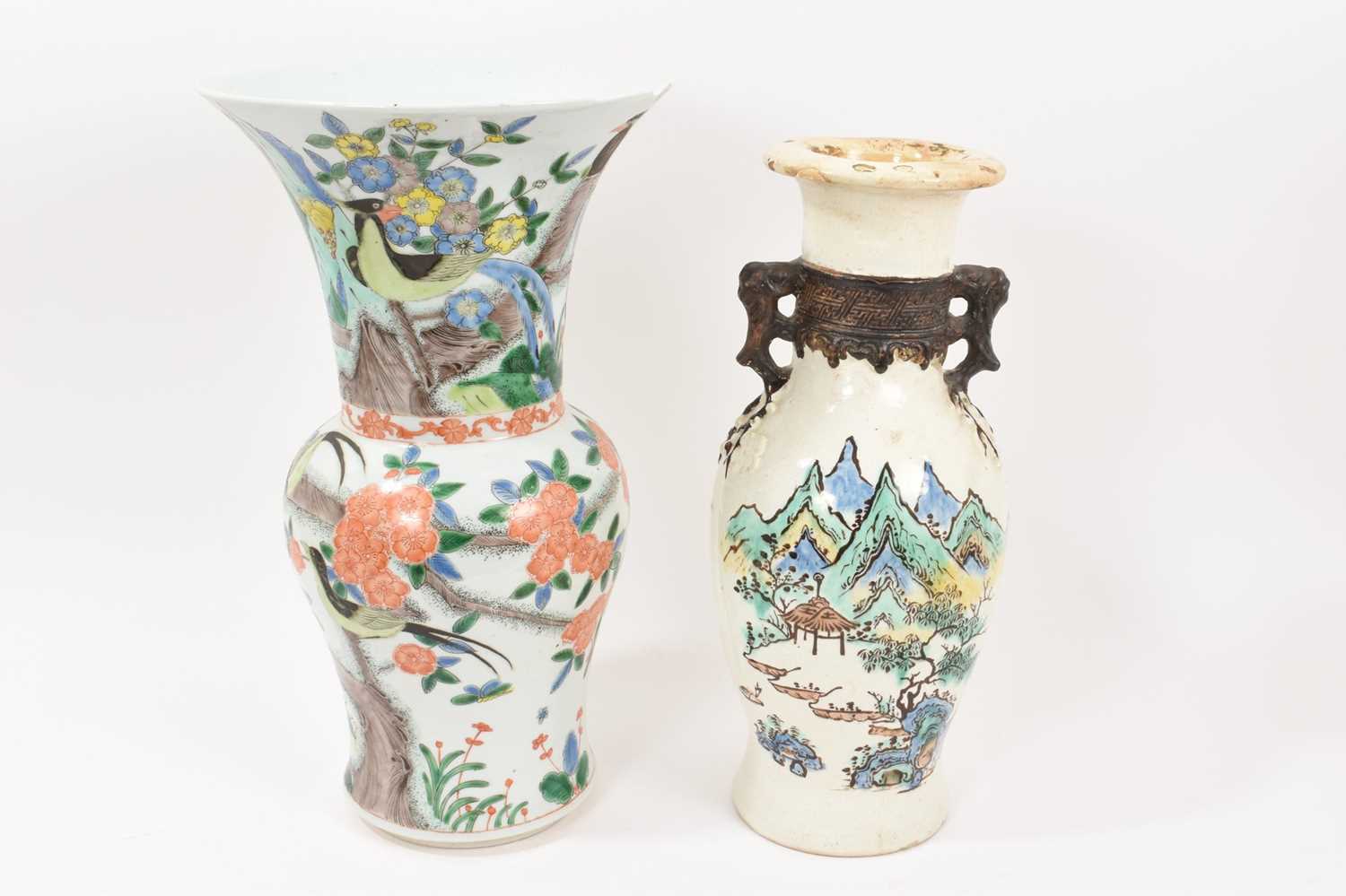 Lot 251 - Unusual Chinese baluster vase, decorated