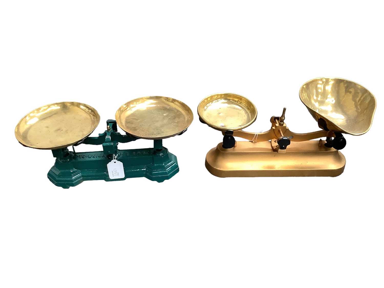 Lot 2561 - Four sets of Victorian and later 2lb scales,
