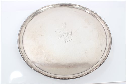 Lot 280 - George III Silverer salver of circular form,