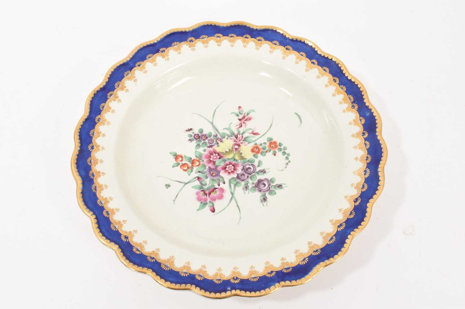 Lot 45 - Worcester flower painted plate, circa 1775