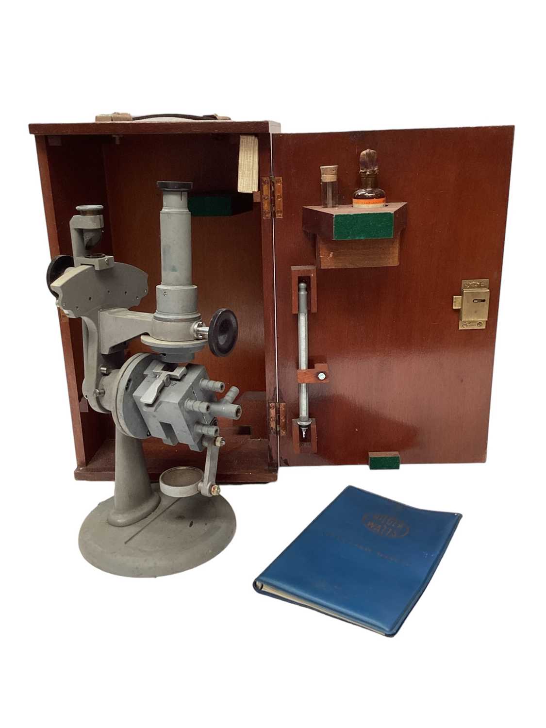 Lot 2593 - Mid 20th century scientific microscope by