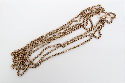 Lot 451 - Victorian guard chain with belcher links,