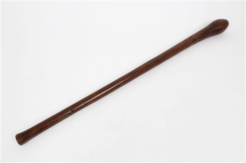 Lot 653 - 19th century tribal hardwood throwing club