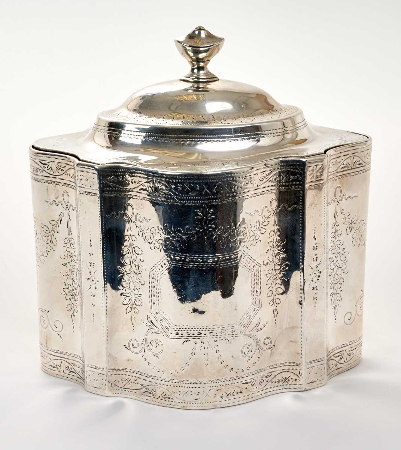 Lot 205 - George III silver tea caddy by Peter & Ann