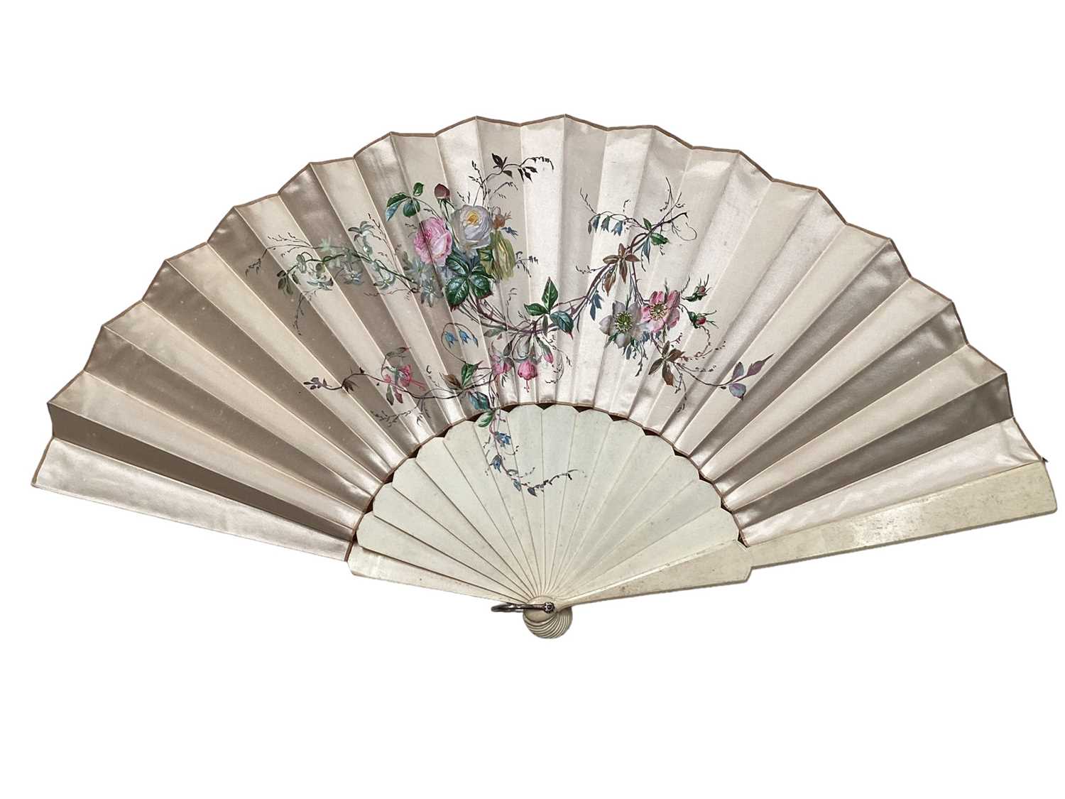Lot 2108 - Georgian fan with pierced bone stays,