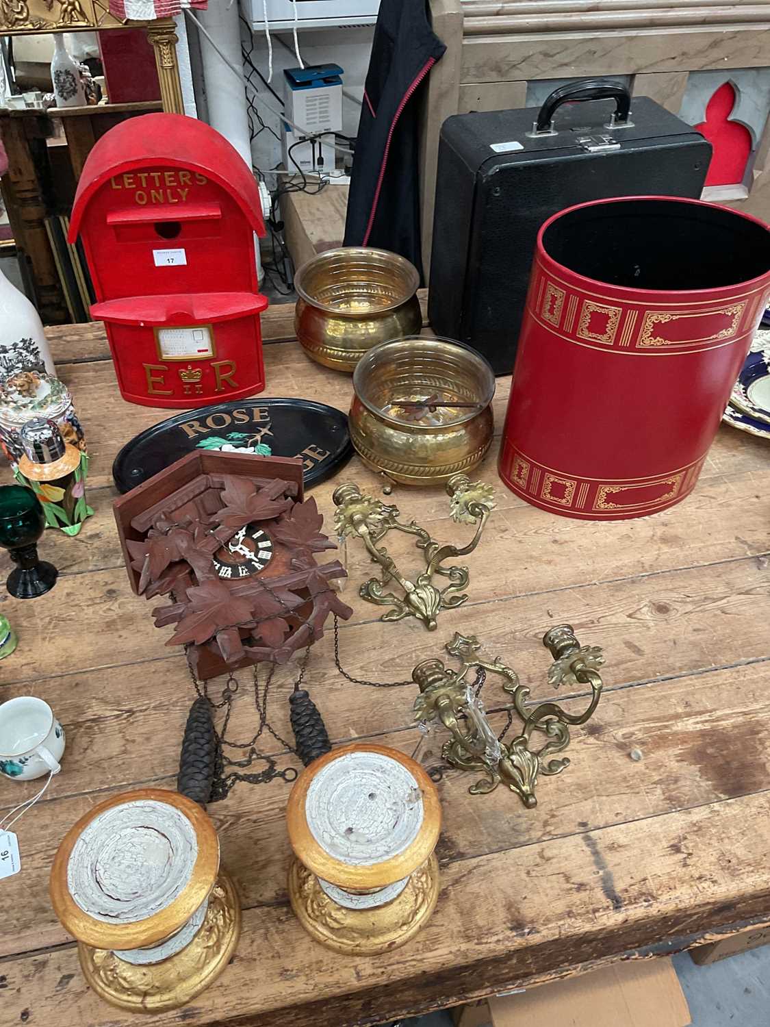 Lot 17 - Sundry items, including a reproduction post