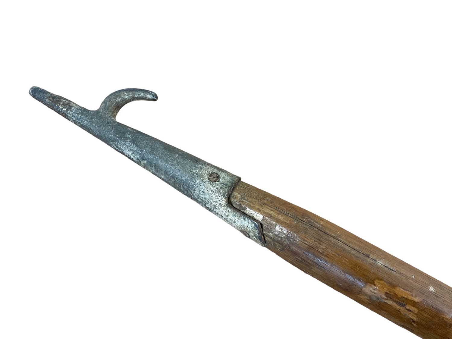 Lot 772 - US Navy boat hook with wooden shaft, 194cm
