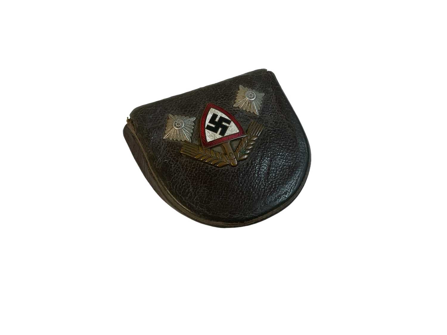 Lot 714 - Second World War Nazi RAD leather purse,