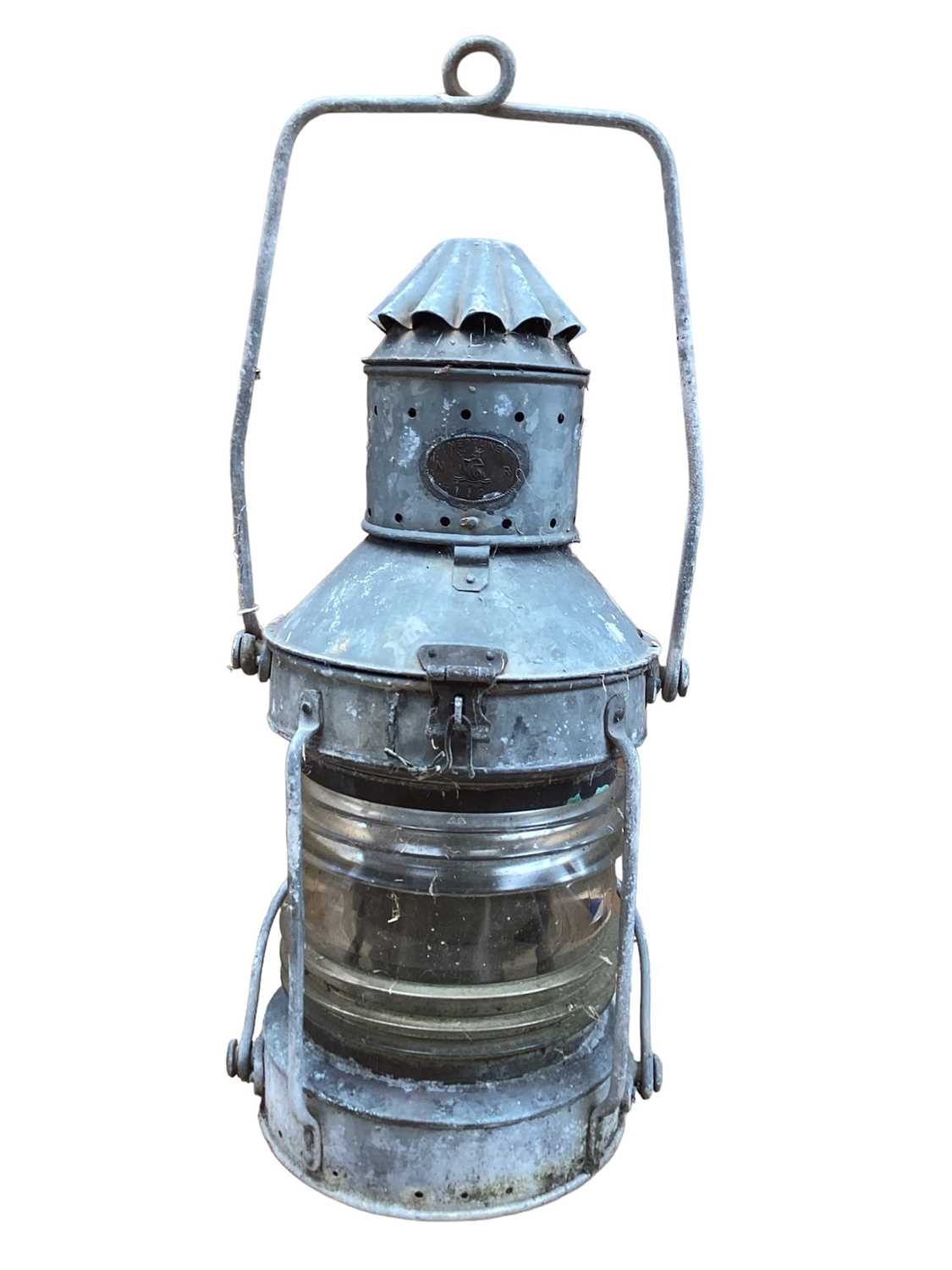 Lot 2539 - Large ships lamp stamped 'Neptune', 53cm