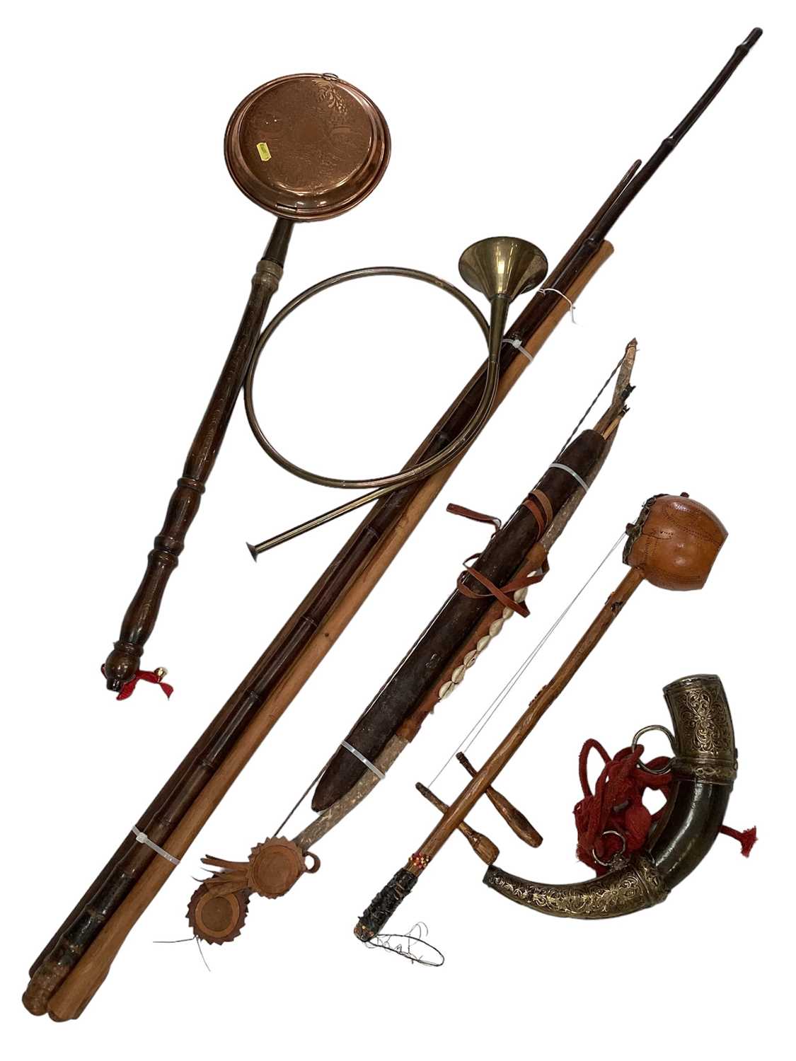 Lot 2662 - Two African instruments, brass horn,