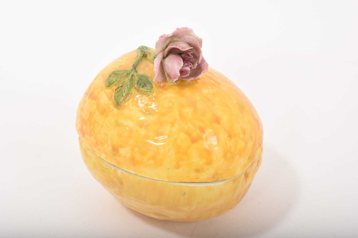 Lot 352 - Derby lemon shaped box and cover, circa 1755