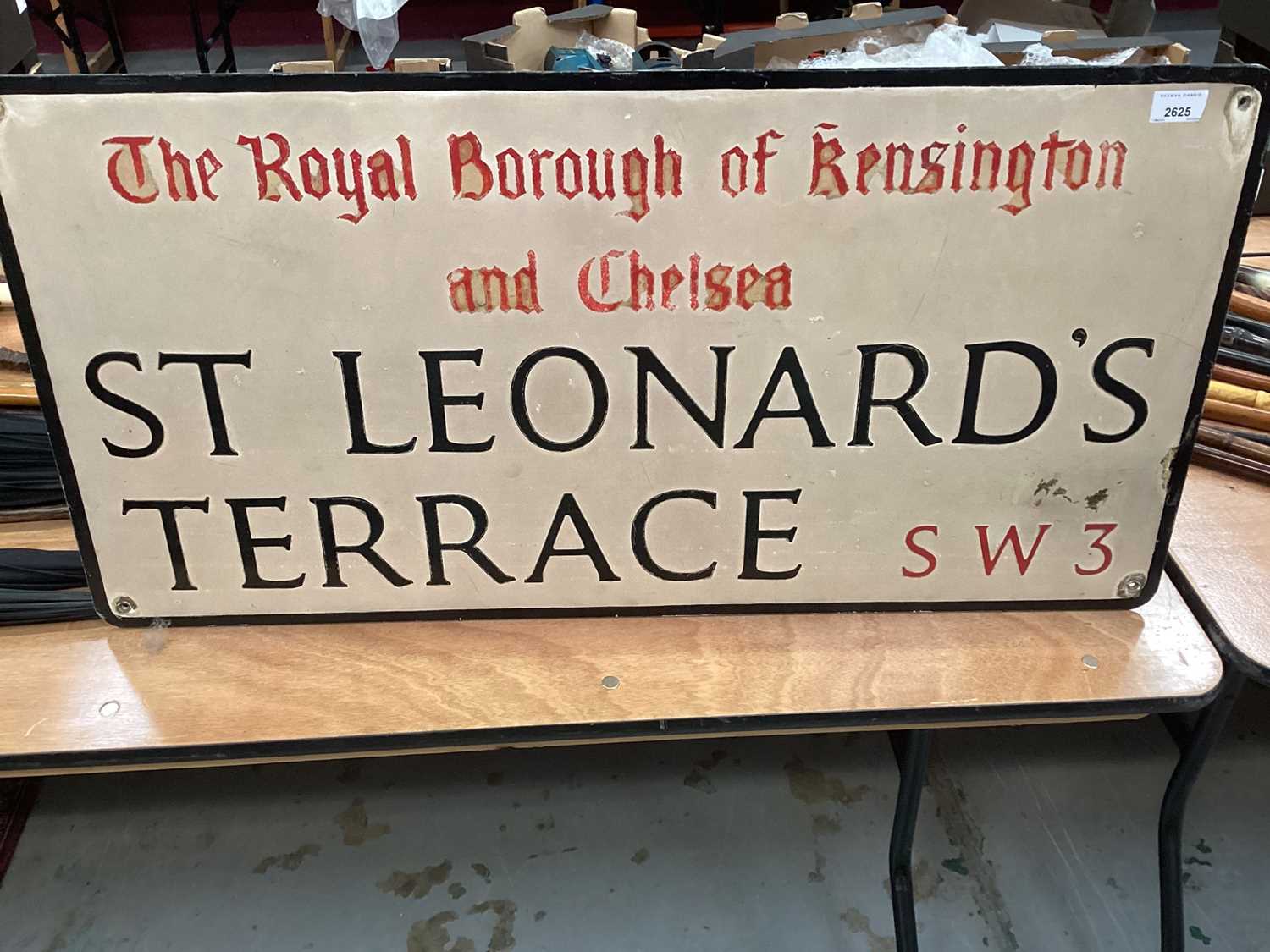 Lot 239 - Vintage street sign St Leonard's Terrace SW3