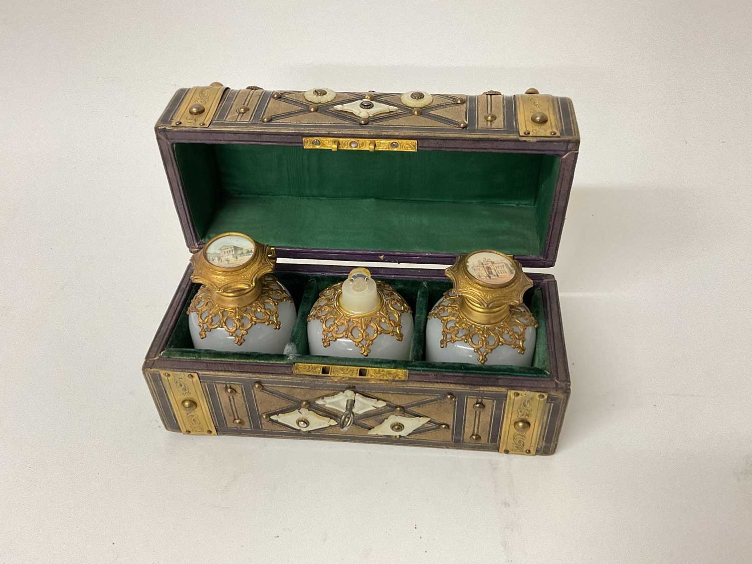Lot 235 - French Palais Royale leather and brass