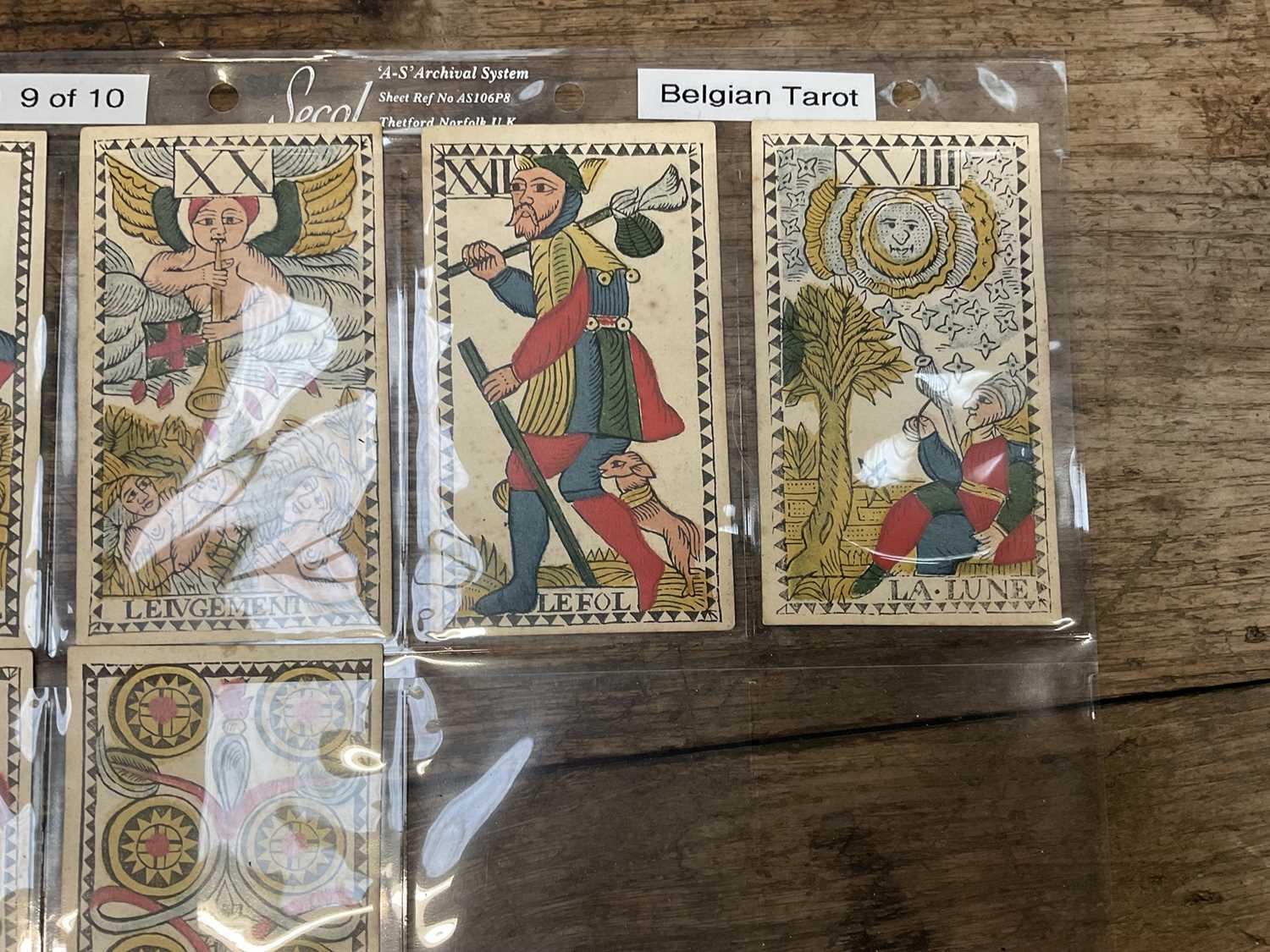 Lot 926 - Rare early set of 78 Belgian Tarot cards,