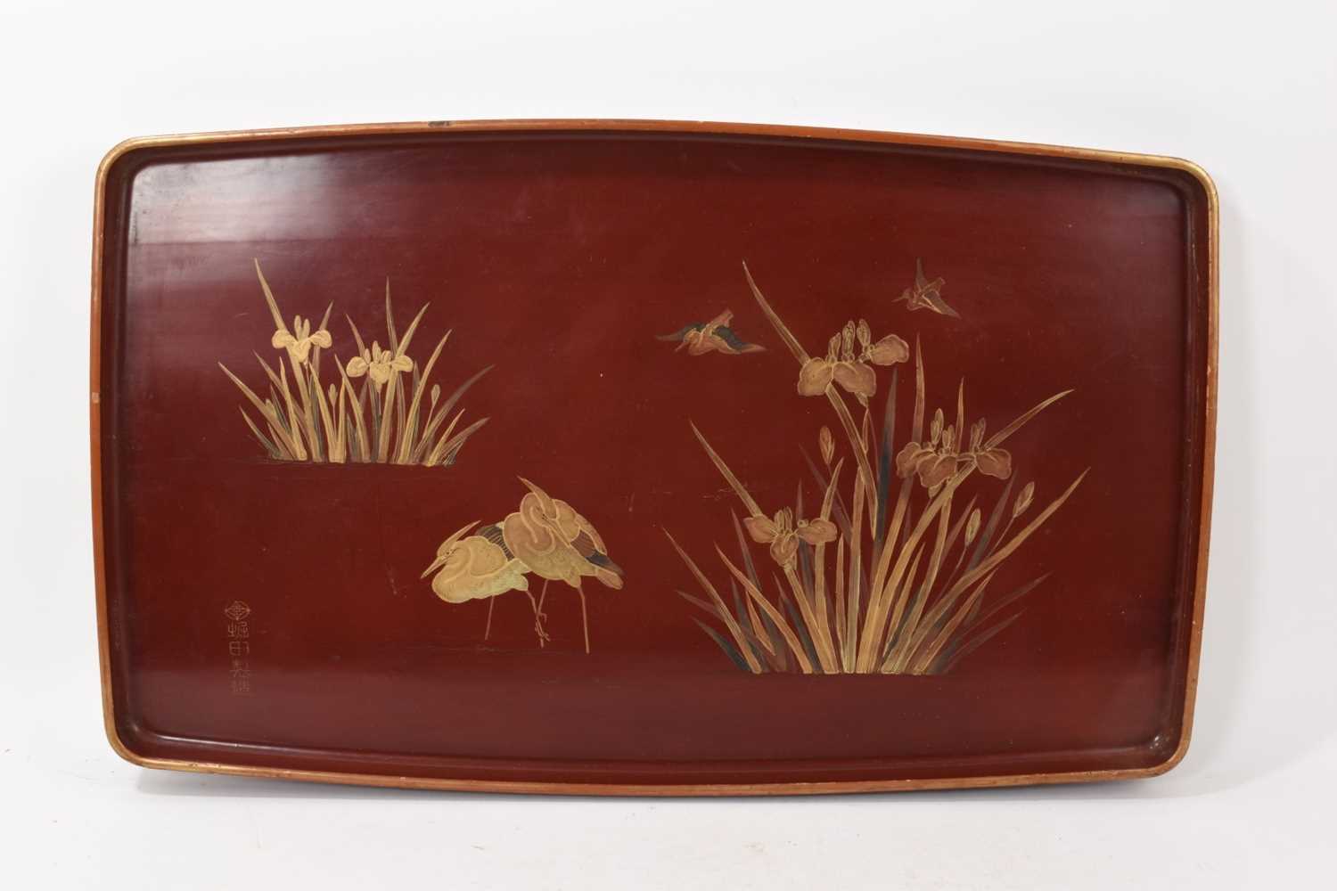 Lot 1106 - Japanese red lacquer tray