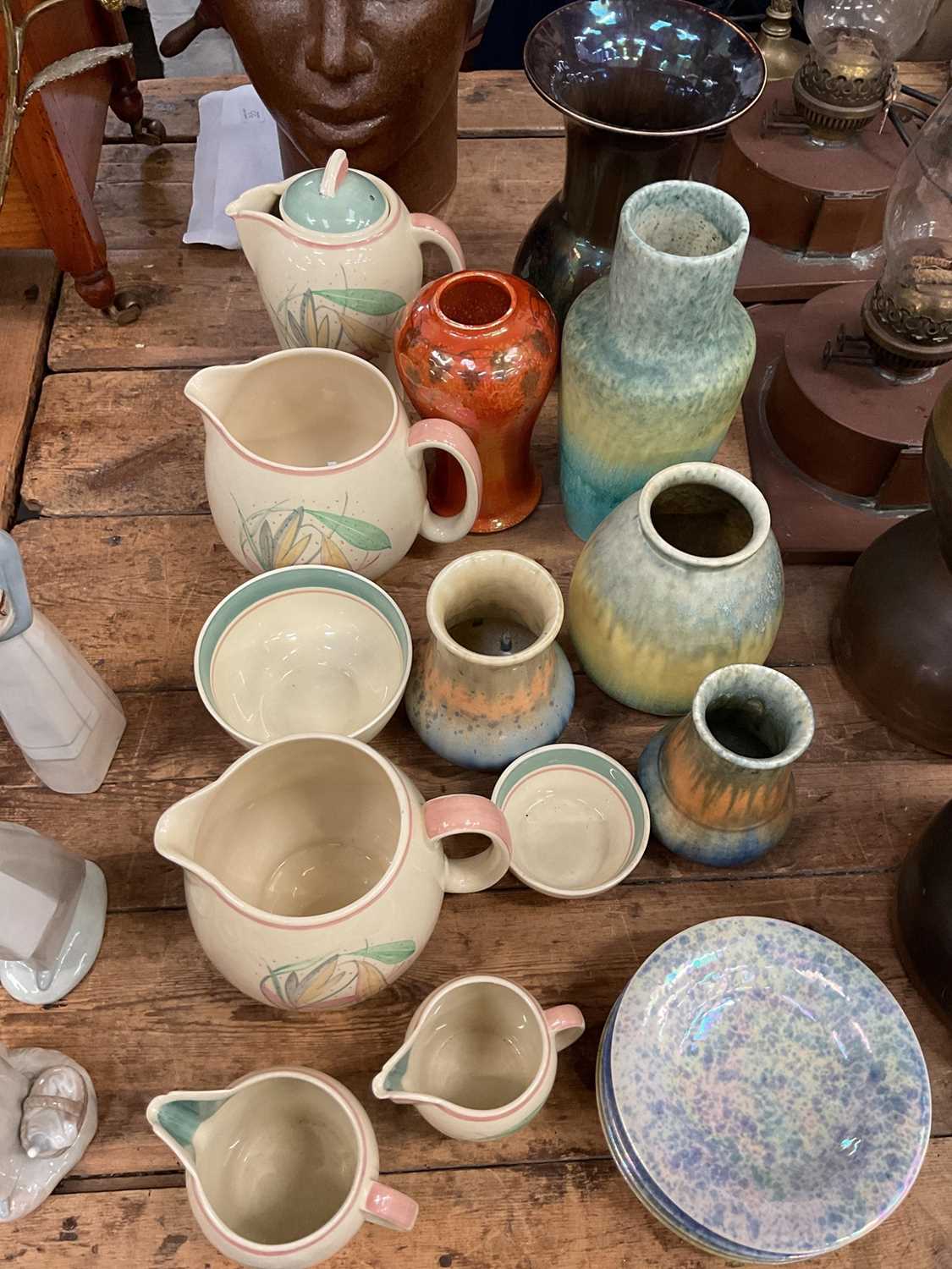 Lot 34 - Group of Ruskin pottery vases, and Susie