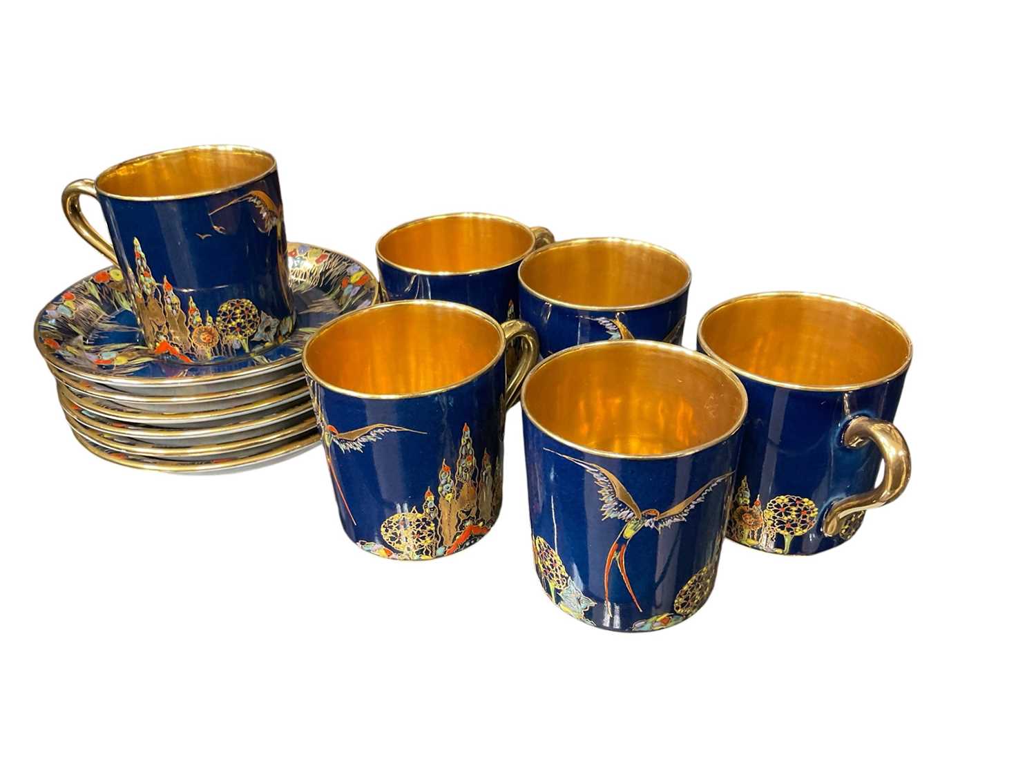 Lot 185 - Set of six Carlton ware coffee cups and