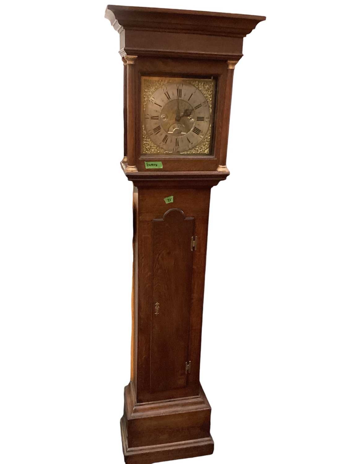 Lot 1476 - 19th century oak longcase clock, dial