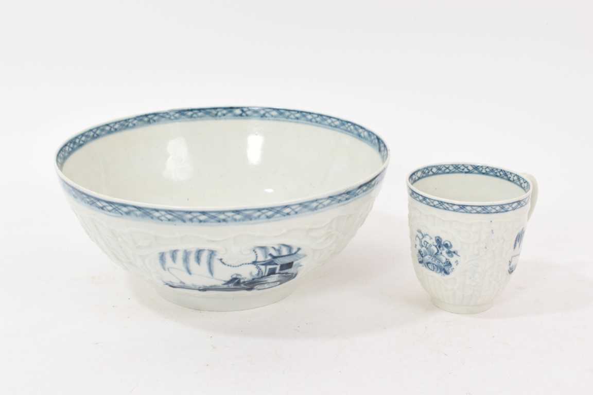 Lot 342 - Worcester relief-moulded bowl, circa 1760,