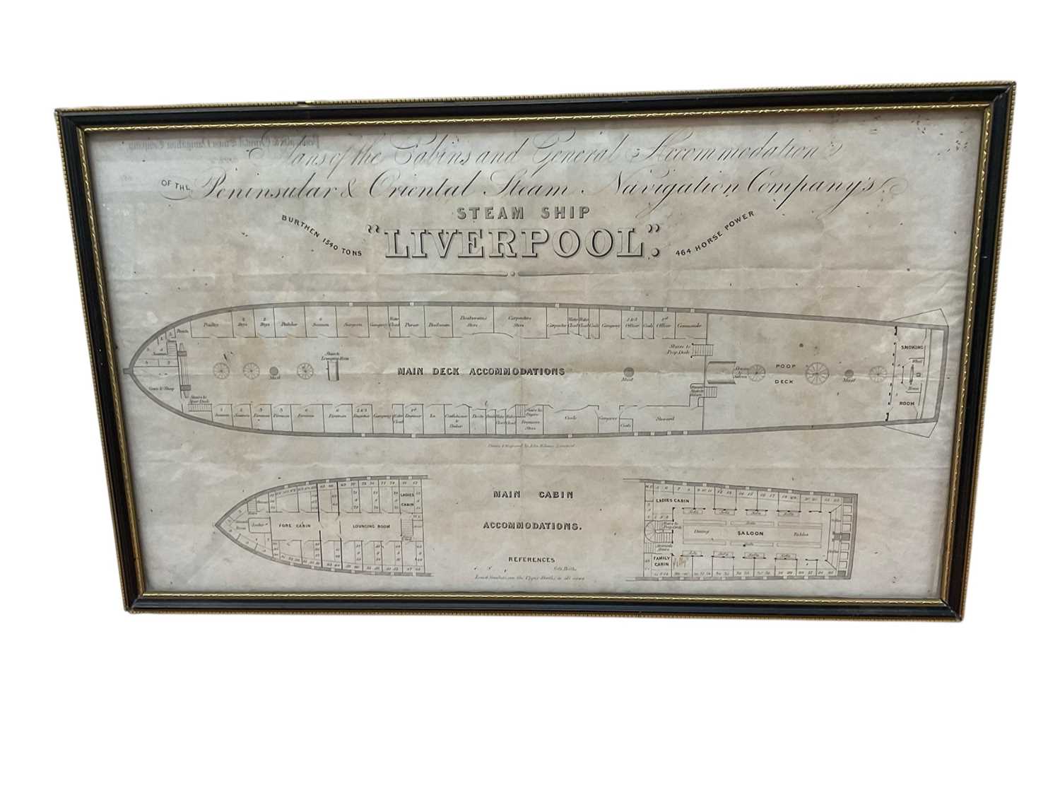 Lot 1509 - 19th century engraved plan of the steam