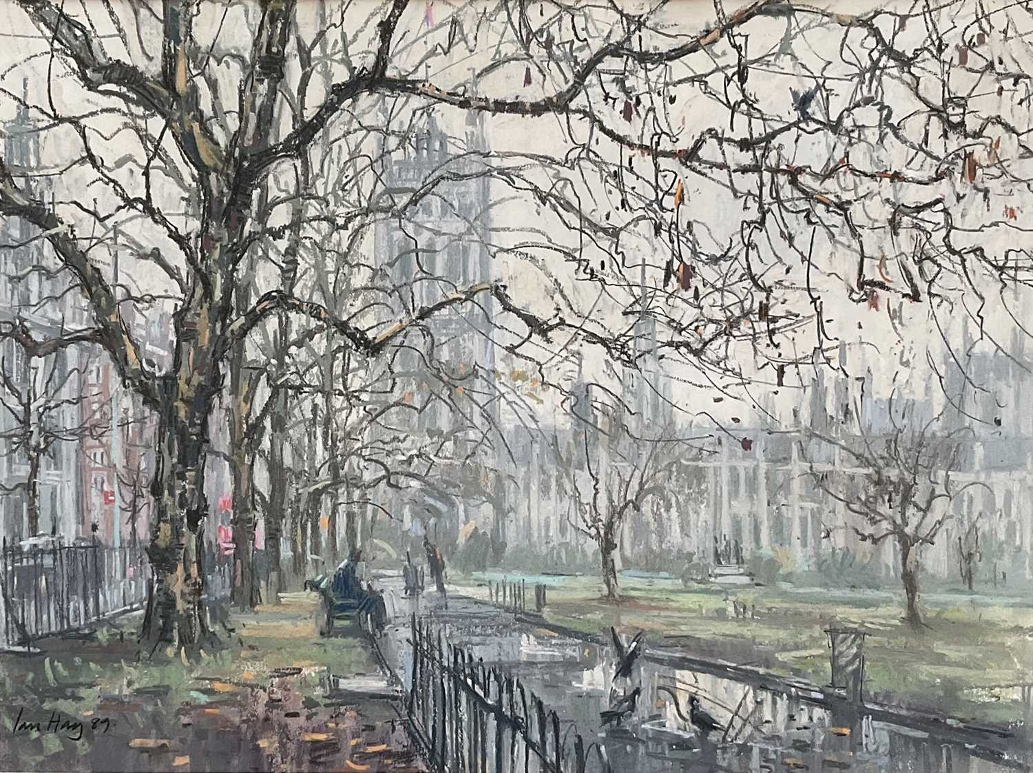 Lot 1190 - Ian Hay (1940-2025) pastel - Westminster,