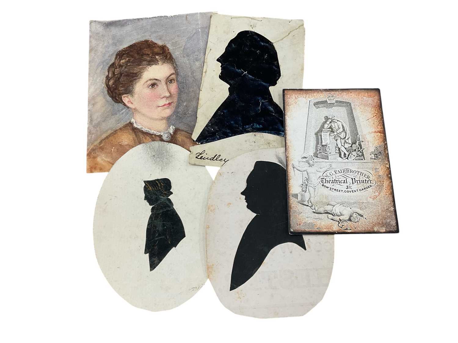 Lot 1510 - Group of 19th century silhouette portraits