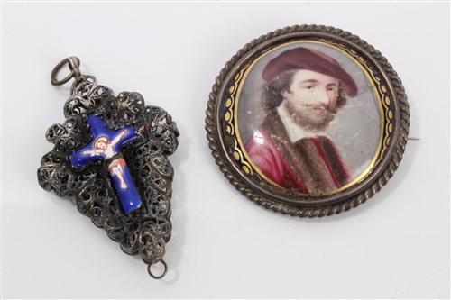 Lot 1057 - 19th century Silverer filigree and enamel