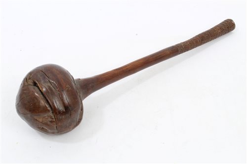 Lot 1070 - Antique Fijian carved wooden throwing club